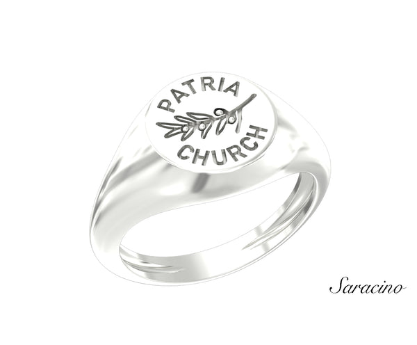 Buy Patria Church Olive Branch Singet Ring - 100% Authentic – Saracino ...